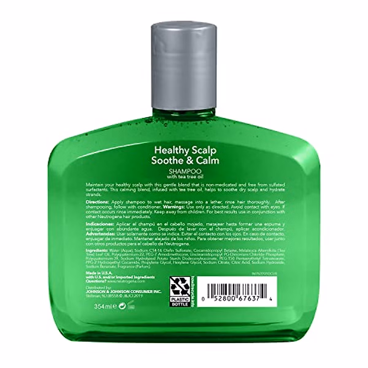 Neutrogena Soothing & Calming Healthy Scalp Shampoo to Moisturize Dry Scalp & Hair, with Tea Tree Oil, pH-Balanced, Paraben-Free & Phthalate-Free, Safe for Color-Treated Hair, 12oz