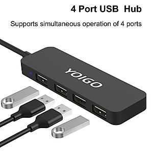 YOIGO USB hub,4 Port 2.0 USB Splitter Expander,USB hub for Laptop,MacBook,Surface Pro,PC, Flash Drive,Mobile HDD