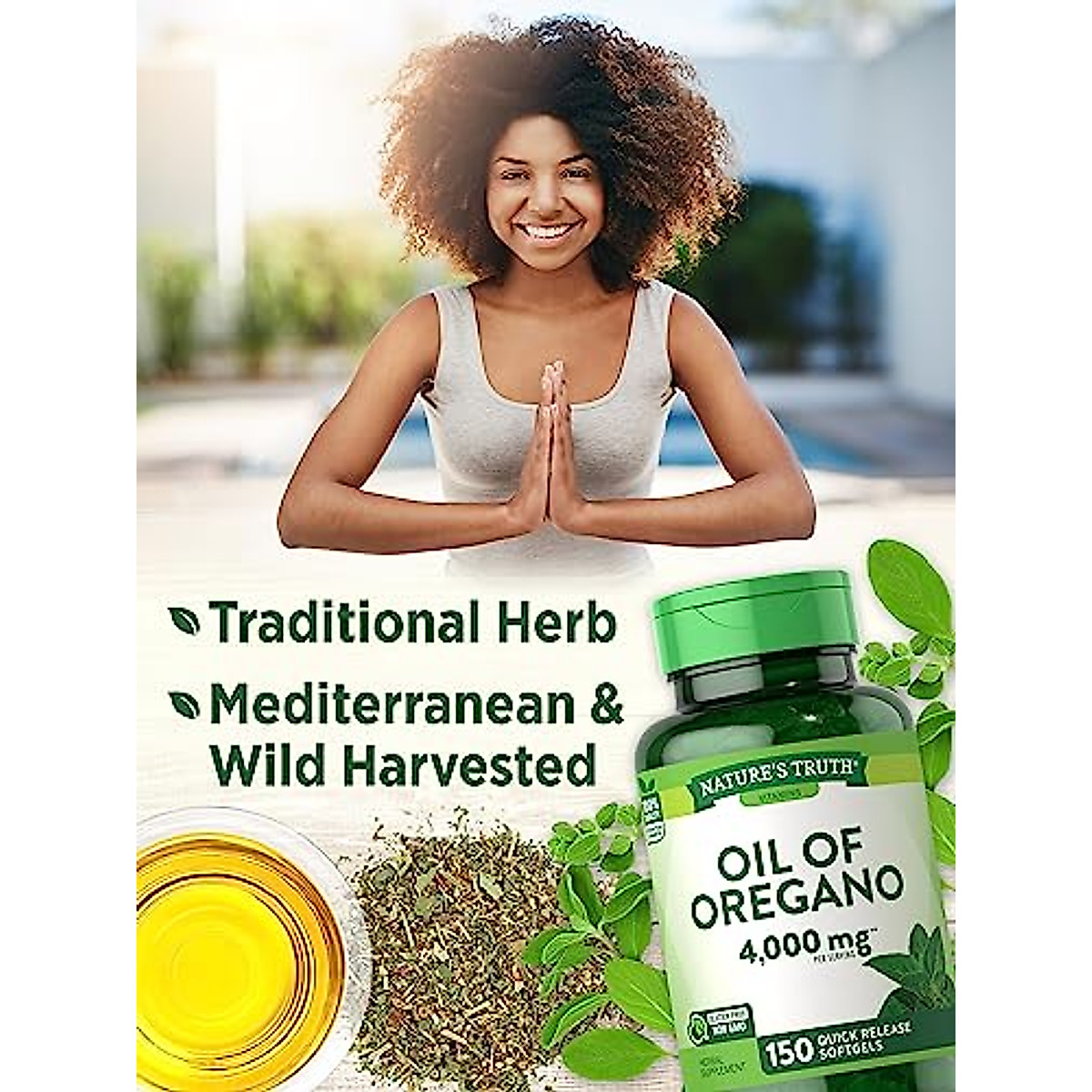 Nature's Truth Oil of Oregano Softgel Capsules | 4000 mg | 150 Count | Non-GMO & Gluten Free Herbal Supplement