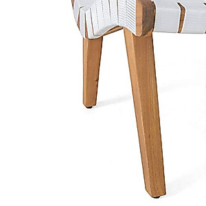 Christopher Knight Home Charlotter Outdoor Lounge Chair, White + Teak