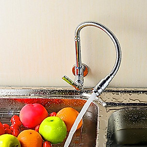 Kitchen Sink Faucets 360 Rotatable Single Lever Stainless Steel Wall-Mounted Kitchen Tap Ktichen Faucet Chrome Finished