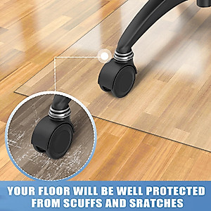 LuxStep Office Chair Mat for Carpet, Hard Wood Tile Floor Mats,Transparent Anti-Slip Computer Desk Chair Mat for Carpeted Floors, Home Office Floor Protector-30 x48,Rectangle