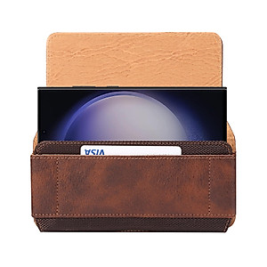 Cell Phone Holster Belt Clip Case Belt Loop Pouch Holder for Samsung Galaxy S23 Ultra S22 Ultra S21 Plus S20 FE Note 20 A54 A03/ Google Pixel 6 7 Pro/Moto G Power 5G iPhone 14 Plus/TCL 30 SE (Brown)