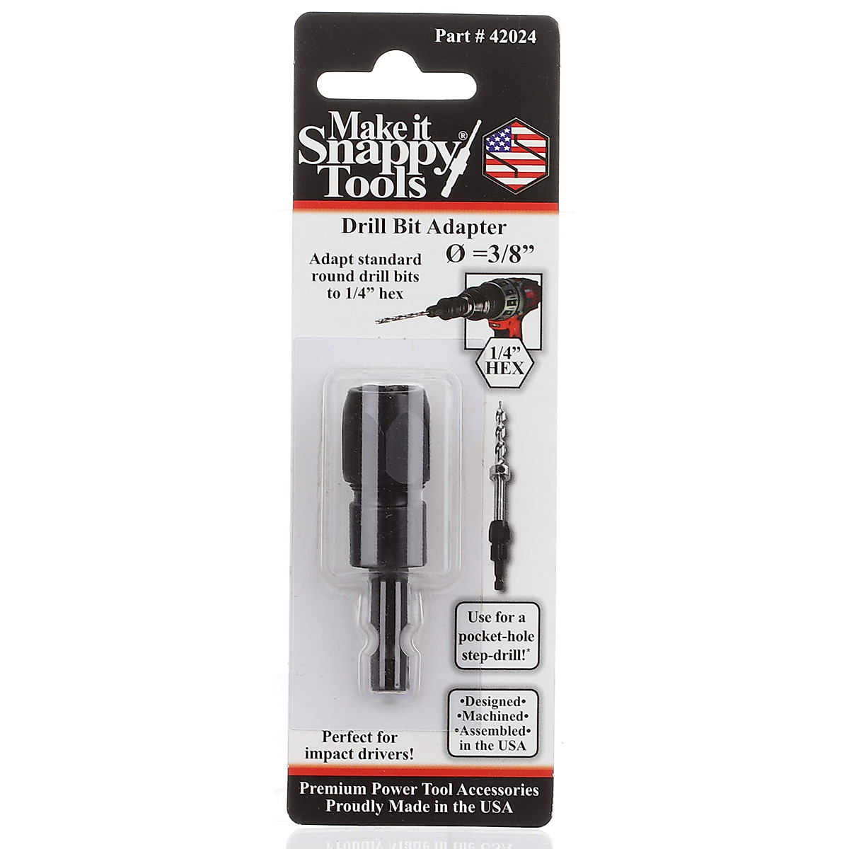Make it Snappy Tools 3/8 Inch Quick Change Drill Bit Adaptor #42024