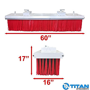 Titan Attachments Fork Lift Broom Attachment 5' 173 lb. Replaceable Bristles