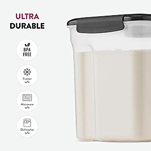 Airtight Food-Storage Containers With Lids BPA-Free Plastic Kitchen Pantry Storage Containers - Dry-Food-Storage Containers Set For Flour, Cereal, Sugar, Coffee, Rice, Nuts, Snacks Etc. (Gray)