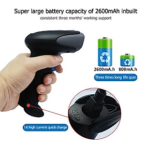 NYEAR BLE Bluetooth 2D & QR & 1D CMOS Barcode Scanner with APP Without scanning Barcode to Set parameters conveniently,Automatic Continuous Scan and 16Mb Inventory Memory,NT800H26