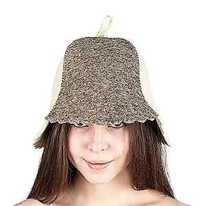 ASKOLD Wool Sauna Hat Gray White Colors - Sauna Hat Finnish - Ukraine Sauna Hat Wool - Russian Banya Hat for Men - Sauna Hat for Men - Sauna Hats Russian