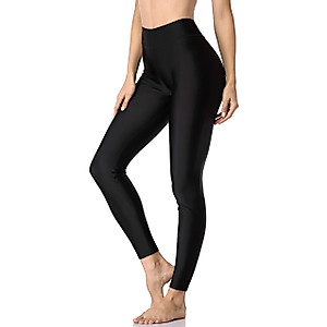 ATTRACO Women's Swim Tights Swimming Leggings Long Swimming Pants Black M