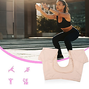 ARTIBETTER Women's Underarm Sweat Vest Guard, Washable Shield for Ladies (M) - Yellow