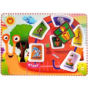 K'ONIJO Kids Divided Plate. Fun Game Tray With 5 Food Portions & 1 Extra for Surprise. Compatible With Picky Eater Toddler. Eat, Play, Win (Joy)