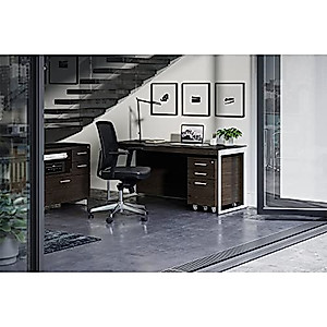 BDI Sequel 6107 Mobile File Pedestal, Charcoal Stained Ash Wood