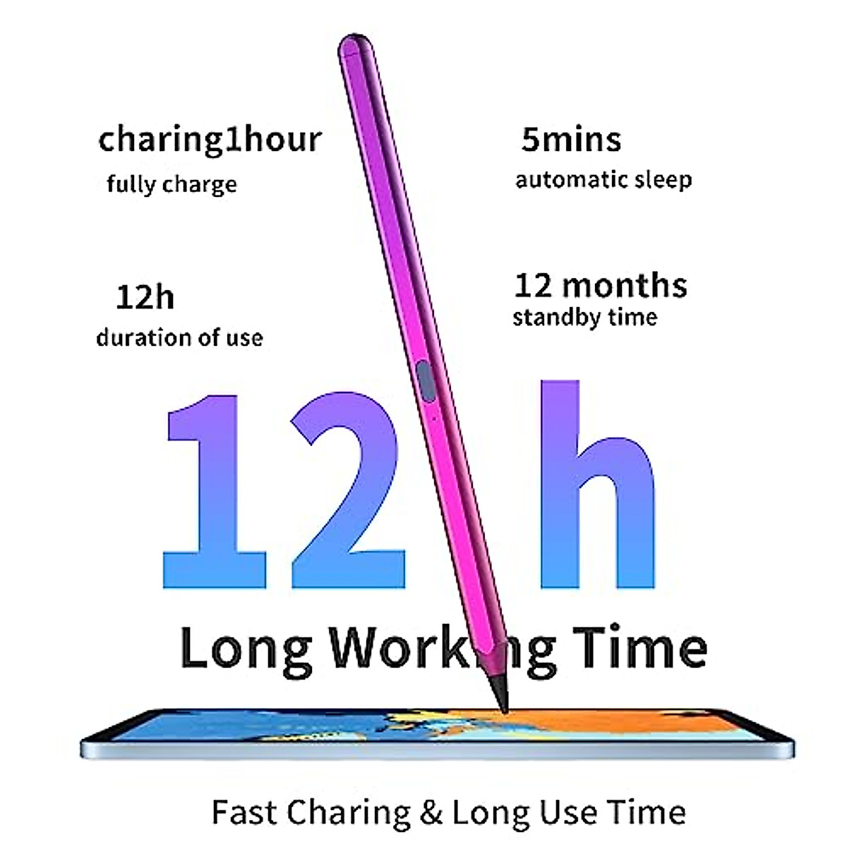 Stylus Pencil for Apple iPad 9th Generation, iPad Pro 2021 12.9/11 inch, iPad Pro 4th &3rd Generation, iPad 8th &7th &6th, iPad Air 4/3 &Mini 6/5 Compatible Apple iPads 2018-2021 [Tilt Creative]