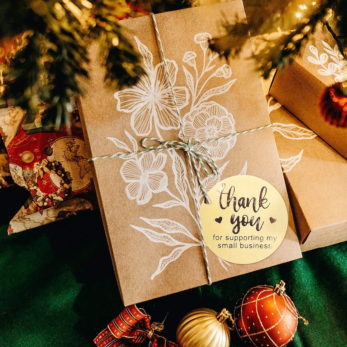 500 pcs Thank You Sticker Foil 1.5 Inch Thank You for Supporting My Small Business Labels for Sealing,Mailing Supplies for Small Business Boutique & Merchandise Bags,Ideal for Crafts & Online Sales