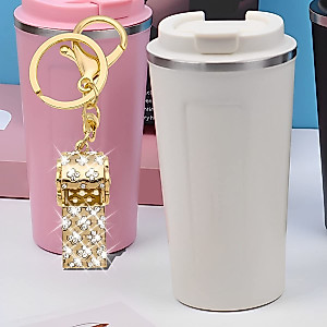 Moioee Blingbling Shining Mini Whistle Keychain, Metal Rhinestone Whistle Keyring for Bag Purse Backpack Handbag, Crystal Car Charming Cute Decoration Pendant Key Chain for Women Girls