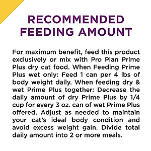 Purina Pro Plan Grain Free Senior Wet Cat Food Pate, SENIOR Adult 7+ Prime Plus Chicken Entree - (Pack of 24) 3 oz. Pull-Top Cans