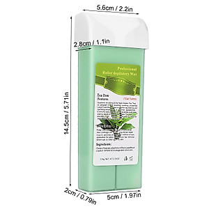 Roll-On Wax Cartridge for Hair Removal 100g Roller Depilatory Wax for Body Legs Arms Armpit Bikini Hair Removal Professional or Home Uses(Tea Tree)