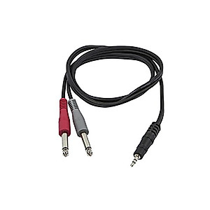 Monoprice 601045 1/8 Inch TRS Male to Dual 1/4 Inch TS Male Cable - 5 Feet- Black | Connect Your IPod, IPhone, Android SmartphoneTo Pro Audio Gear