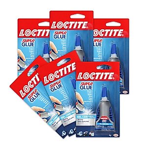 Loctite Super Glue Gel Control, Clear Superglue For Plastic, Wood, Metal, Crafts, & Repair, Cyanoacrylate Adhesive Instant Glue, Quick Dry - 0.14 fl oz Bottle, Pack Of 6