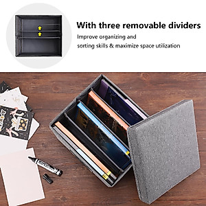 Wanapure Removable Dividers Greeting Card Organizer, Collapsible Greeting Card Storage Box, Card Organizer Box With Dividers, Greeting Card Holder With Lids