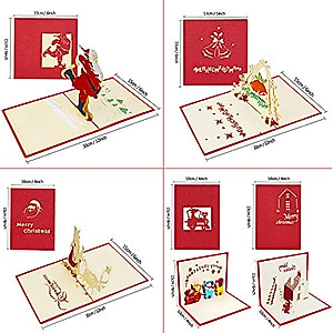HBlife 9 Pack 3D Christmas Cards Pop Up Holiday Postcards Greeting Handmade Holiday Xmas Cards & Envelopes for New Year