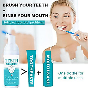 50Ml Saveuppro Teeth Whitening Mousse Foam Refreshing Breath Deep Cleaning Toothpaste, Fresh Breath, Travel Friendly, Easy to Use (1) (１)