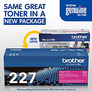 Brother Genuine TN227M, High Yield Toner Cartridge, Replacement Magenta Toner, Page Yield Up to 2,300 Pages, TN227, Amazon Dash Replenishment Cartridge