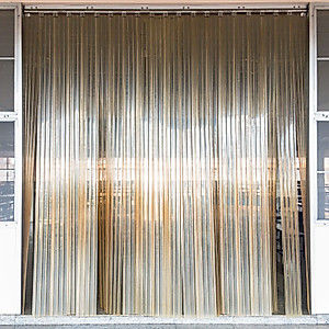 PATIKIL 6.8' x 7.5" Plastic Vinyl Strip Curtain, Clear PVC Freezer Curtain with Mounting Bracket for Walk-in Freezer Coolers Door Warehouse, Transparent