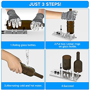 Glass Bottle Cutter, Upgraded Glass Cutter for Bottles with Glass Cutting Oil, Glass Cutting Kit for Wine, Beer, Liquor, Whiskey, Alcohol, Champagne, Bottle Cutter for Round Bottles by Camdios