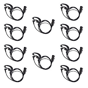 Retevis RT22P Walkie Talkie Earpiece with Mic 1 Pin 3.5mm, Double Cable, Side PTT, Compatible RT22P RB19 RB19P Two Way Radios, Soft C-Type Earhook Walkie-Talkie Earpiece(10 Pack)