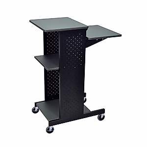 Luxor Gray 4 Shelf Mobile Presentation Station