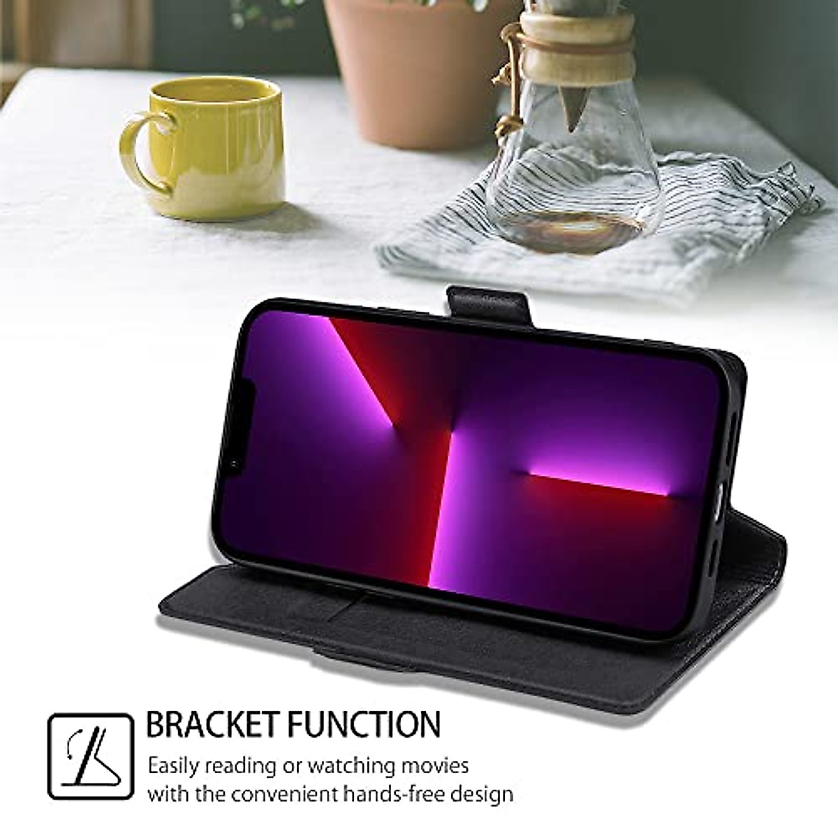 Fansipro Wallet Folio Case for Samsung Galaxy S9 Plus, Premium PU Leather Slim Fit Cover for Galaxy S9 Plus, 1 Card Slot, Handy, Black