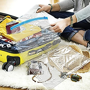 Veemoon Compression Bags 10pcs Travel Space Saver Bags Vacuum Storage Bags Roll-up Sealer Bags No Vacuum Pump Needed for Clothes Bedding Luggage Packing