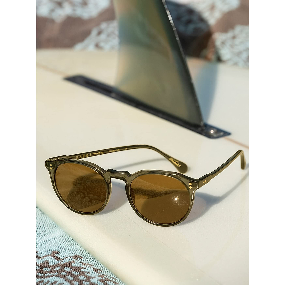 RAEN Ð Remmy Ð Unisex Retro Round Sunglasses UV Protection - Ghost/Vibrant Brown Polarized Lens (Size 52 MM)