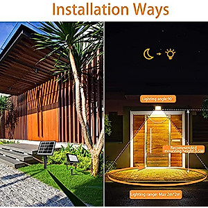 MEIKEE RGBW Solar Flood Light Outdoor with Remote, RGB Color Changing 2700K IP66 Waterproof LED Solar Powered Lights, Dimmable Timing Strobe Halloween Floodlight Landscape Light for Patio Party Garden