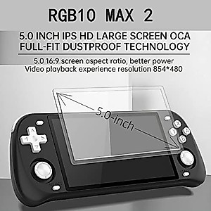 Petforu POWKIDDY RGB10 MAX 2 Handheld Games Console 5-inch (17000 Games 128G Black)