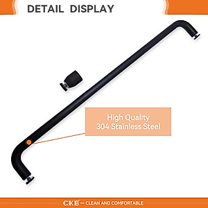 CKB Bathtub Sliding Doors, Semi-Frameless Bypass Tub Doors, 56-60 inch W x 56 inch Height, 1/4 inch Tempered Safety Glass, Matte Black, Berlin