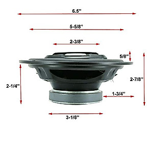 Gravity SGR654 6.5 Inch 4-Way Car Audio Full Range Speakers - 800Watts Maximum Power Handling Moisture Resistant Rubber Surround Frequency Response- 60Hz- 20KHz -Pair