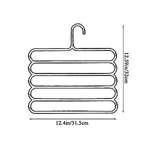 Multifunction Trousers Hanger, Anti-Slip Pants Hangers, Plastic Space Saving Clothes Hanger, Household Trousers Scarf Storage Storage Rack(White)