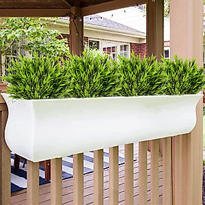 HUAESIN 8 Bundles Artificial Outdoor Plants Fake Fern Plant Fake Wheat Grass Greenery Shrubs for Outdoors Patio Porch Window Box Home Garden Plants Decor