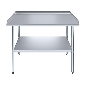 AmGood Commercial Work Table with Backsplash and Sidesplashes | Height: 35" | Stainless Steel Prep Table for Kitchen, Restaurant, Garage, Laundry | NSF (48" Long x 30" Deep)