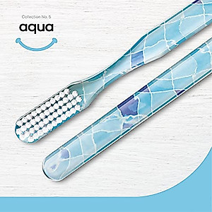 SMYL Toothbrush, Toothbrushes for Adults with Nylon Bristles, Oral Care and Plaque Removal, Day at The Beach Design, Pack of 4