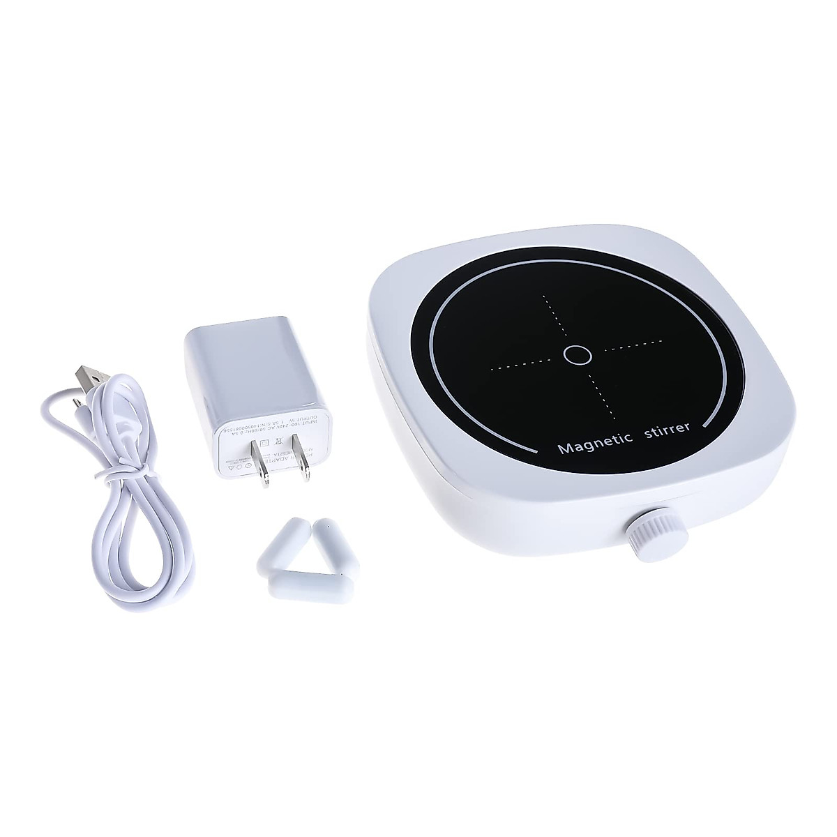 Toolly Mini Stir Plate Magnetic Lab Stirrer with 3 Stir Bars, Magnetic Mixer 2000ml Adjustbable Speed 200-2000 RPM for Classroom, Work or Home Experiments & Projects (No Heating)