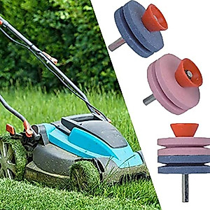 4 Layers Lawn Mower Blade Sharpener for Drill, Lawn Mower Sharpener Rotary Grinding Garden Faster Tool Hand Drill Attachment, Lawn Mower Sharpener Grinder Wheel Stone for Most Power Drill Hand Drill