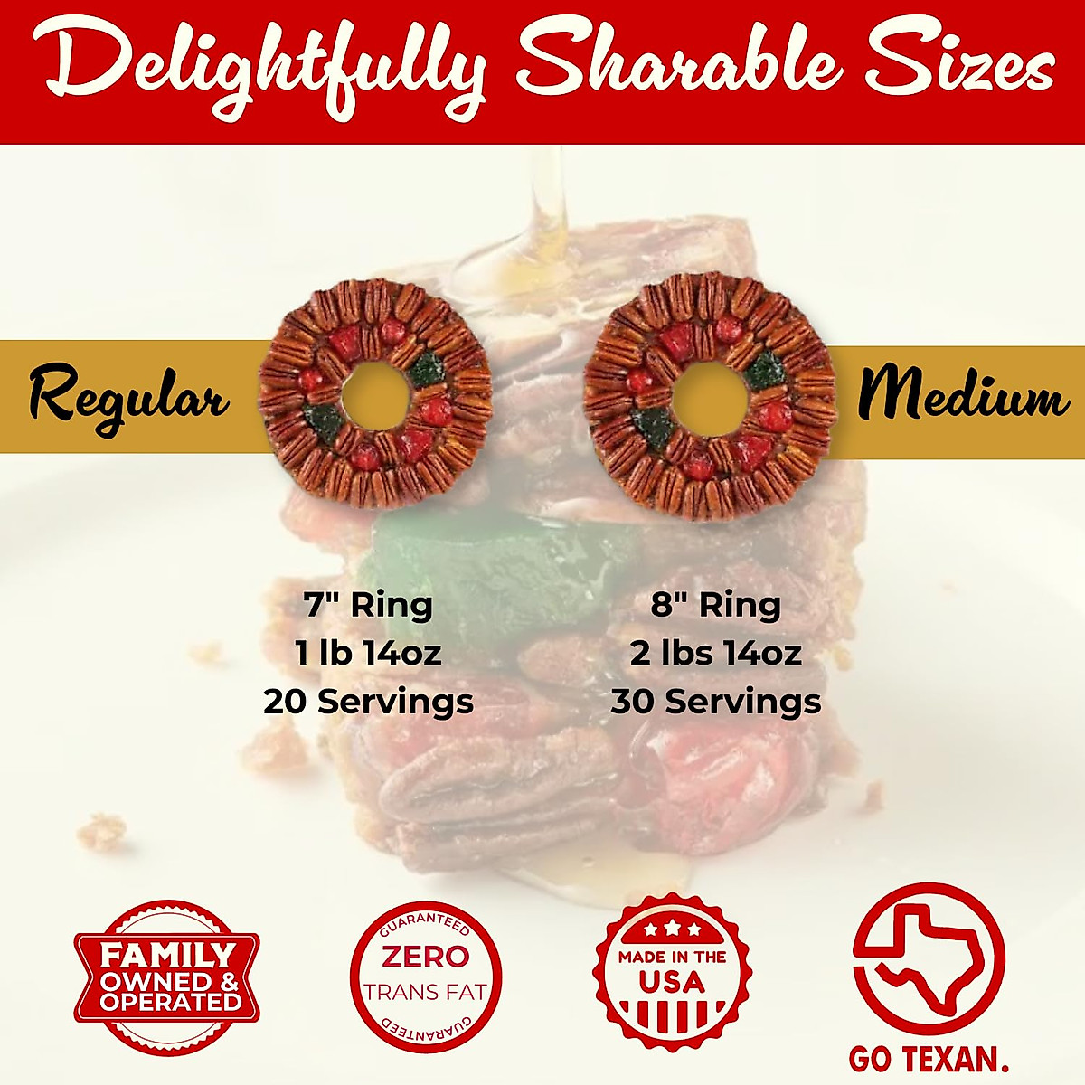 Collin Street Bakery DeLuxe Fruitcake - Handcrafted Fresh with Pecans, Pineapple, Papaya, Ripe Cherries, Raisins, & Honey - Giftable Collector's Tin - Baked in Texas Since 1896-8" - 102A