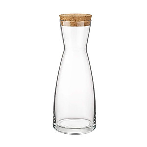 Bormioli Rocco Ypsilon Cork Top Carafe Ounce, 1 Liter, Clear