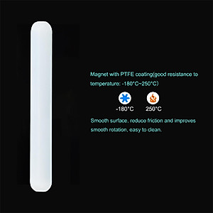 MECCANIXITY Magnetic Stirrer Mixer Stir Bar Rod 50mm/2" Cylinder Shape PTFE Coating Magnet White for Laboratory 8Pcs