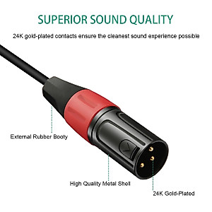 COLICOLY XLR to 3.5mm Adapter, Balanced 3.5mm Female to XLR Male Stereo Audio Adapter, 1/8 inch Mini Jack Female to XLR Male Adapter Cable - 1ft