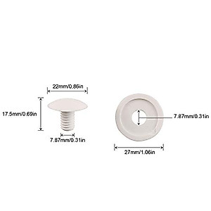 JCBIZ 6pcs White Swimming Pool Cleaner Plastic Hub Screw Kit Polaris Wheel Screw Pool Cleaner Part for 180/280 Pool Cleaner Replacement Parts