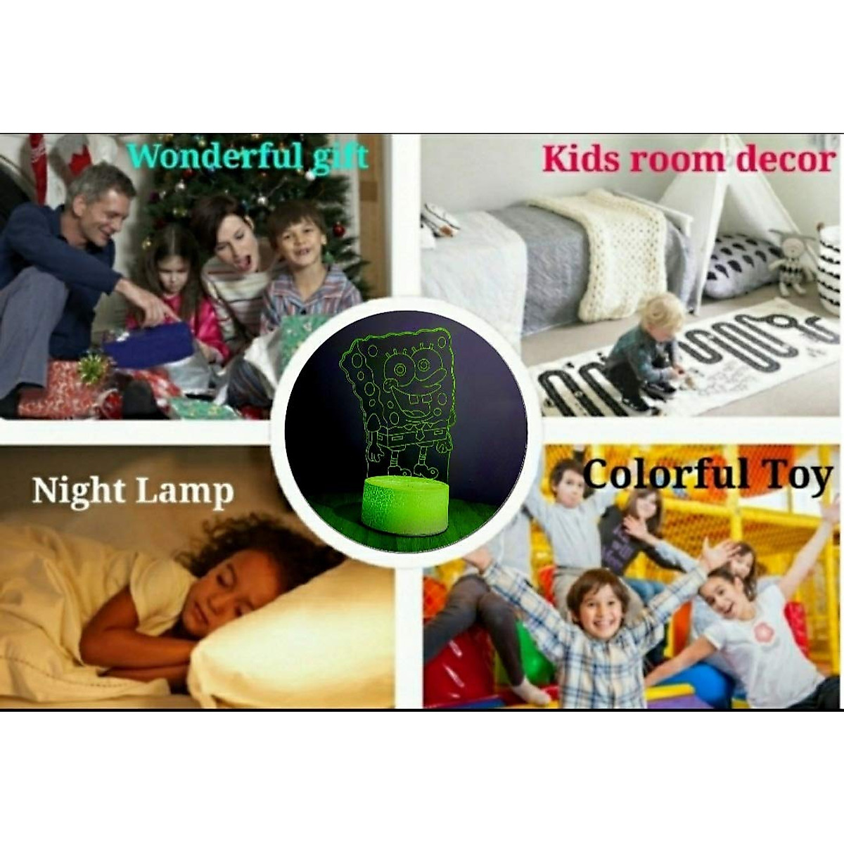 Z ZILLION CRAFT Night Light for Kids Bedroom. Remote Control Multi Color Mode 3D illusional lamp. Best Gift for Kids Birthday, Christmas. Easy use with USB Charging.